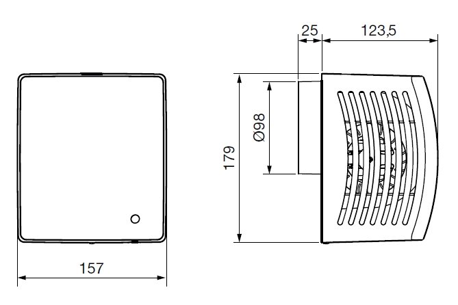 EB 100 N S IPX2 malý radiální ventilátor | Elektrodesign
