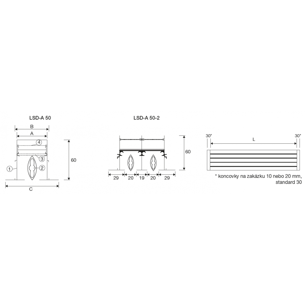 LSD-A 10 3-1500 linear slot diffuser | Electrodesign