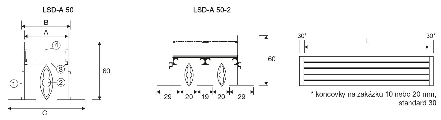 LSD-A 50 4-1500 linear slot diffuser | Electrodesign