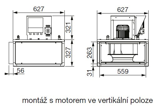 ILHB-355 MV Ecowatt VAV IP55 radiální kanálový ventilátor | Elektrodesign