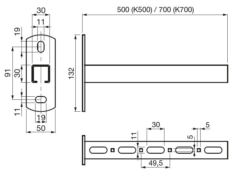 K 700 konzole typ T | Elektrodesign
