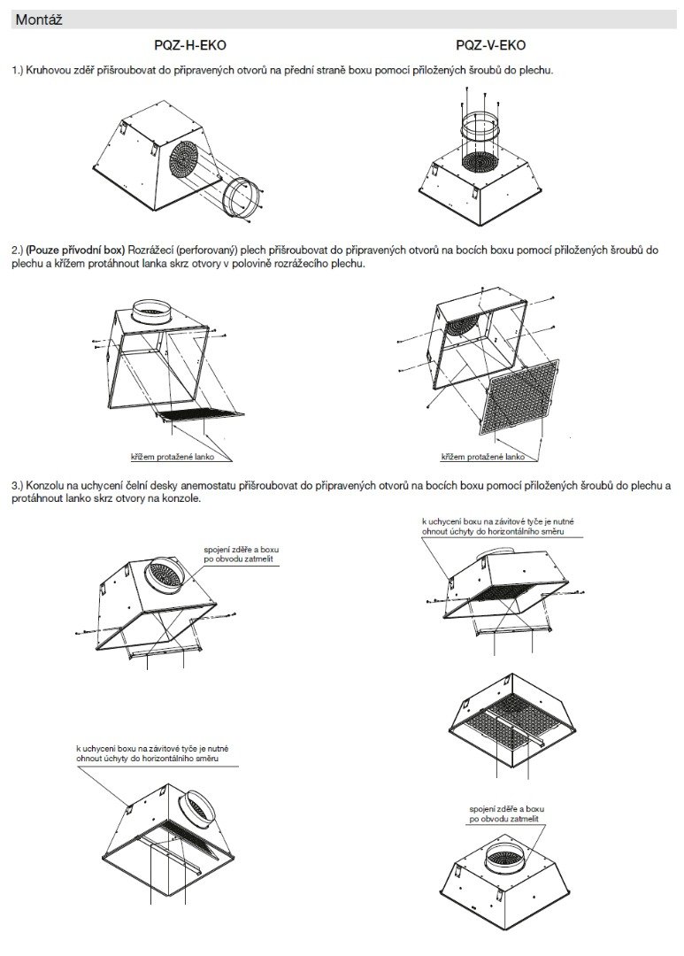 PQZ-V-EKO 300 RE odvodní plenum box vertikální | Elektrodesign